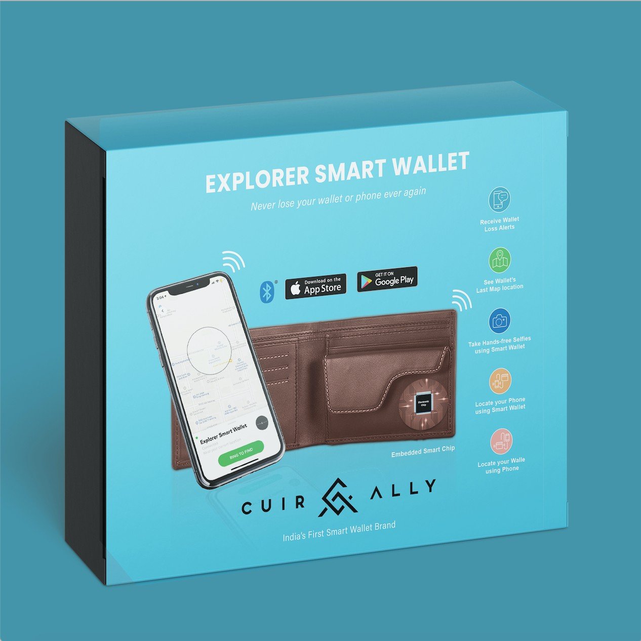 Explorer Leather Wallet + Anti-Loss Bluetooth-Smart™️ Tech – Cuir Ally ...