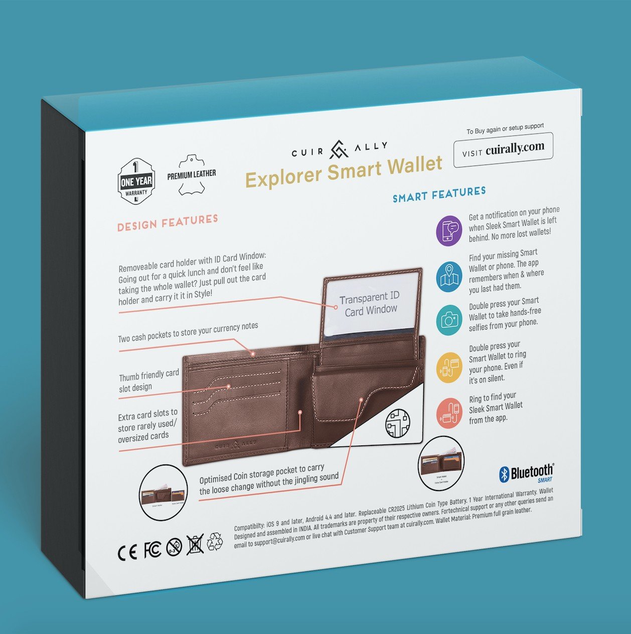 Explorer Leather Wallet + Anti-Loss Bluetooth-Smart™️ Tech – Cuir Ally ...